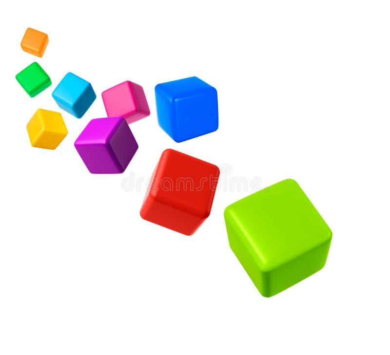 Colorful Cubes on White Background Stock Illustration - Illustration of ...