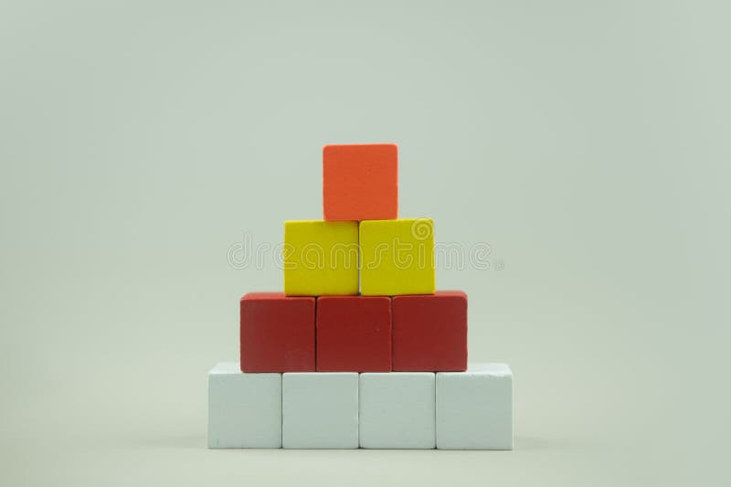Yellow White Cubes Arranged Pyramid Shape Background Stock Photos ...