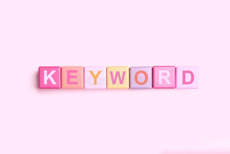 Colorful Cubes with Word KEYWORD on Pink Background Stock Photo - Image ...