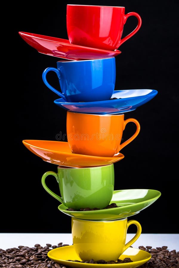 Colorful cup stock photo. Image of ceramic, yellow, blue - 40783392