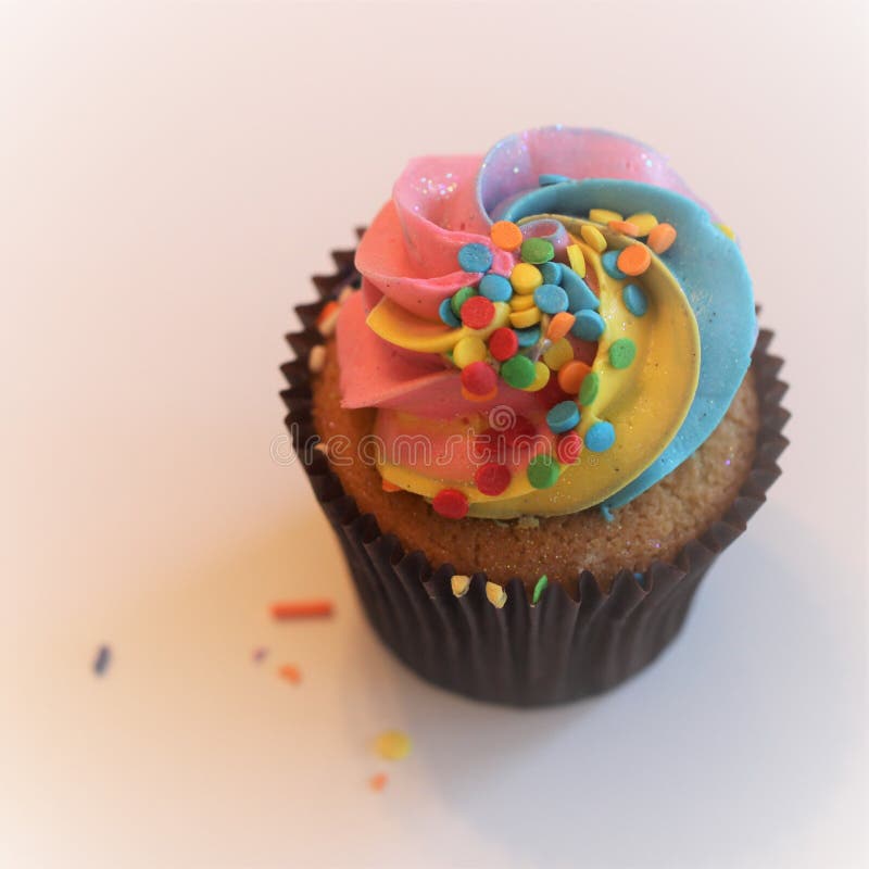 Colorful Cupcake Square Format Stock Photo - Image of cooking, icing ...