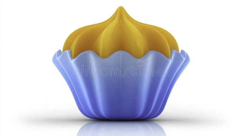 Colorful Cupcake-shaped Container with a Bright Yellow Top and Blue ...