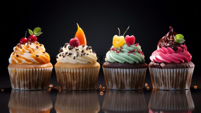 Colorful Cupcakes: a Hyper-realistic Delight for the Senses Stock ...