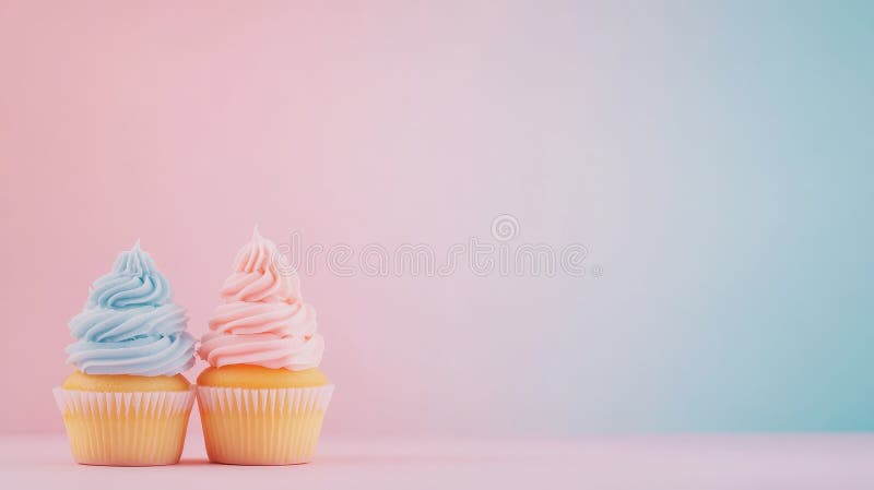 Colorful Cupcakes on a Soft Gradient Background Stock Image - Image of ...