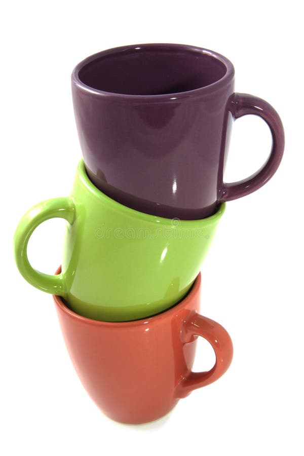 Colorful cups stock image. Image of purple, ceramics - 40103449