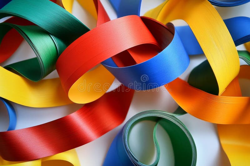 Colorful Curled Ribbon Background for Crafting and Decor Stock ...