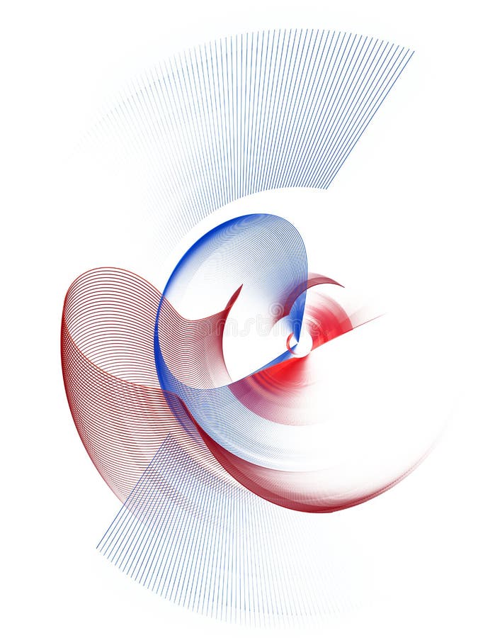 Colorful Striped Curved Elements Rotate on a White Background. Graphic ...