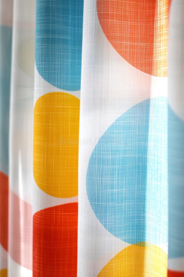 Colorful Curtain Design Featuring Retro Patterns Stock Photos - Free ...