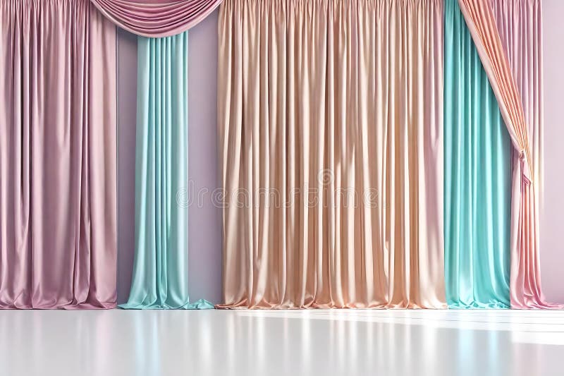 COLORFUL CURTAINS BACKGROUND GENERATED by AI TOOL Stock Illustration ...