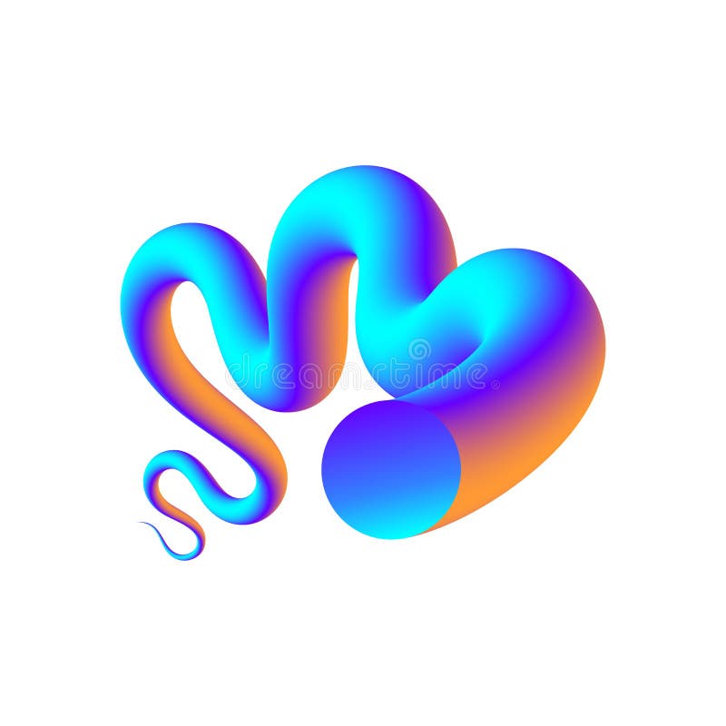 Colorful Curve Blend Shape. Swirling Gradient Flow. Vector. Stock ...