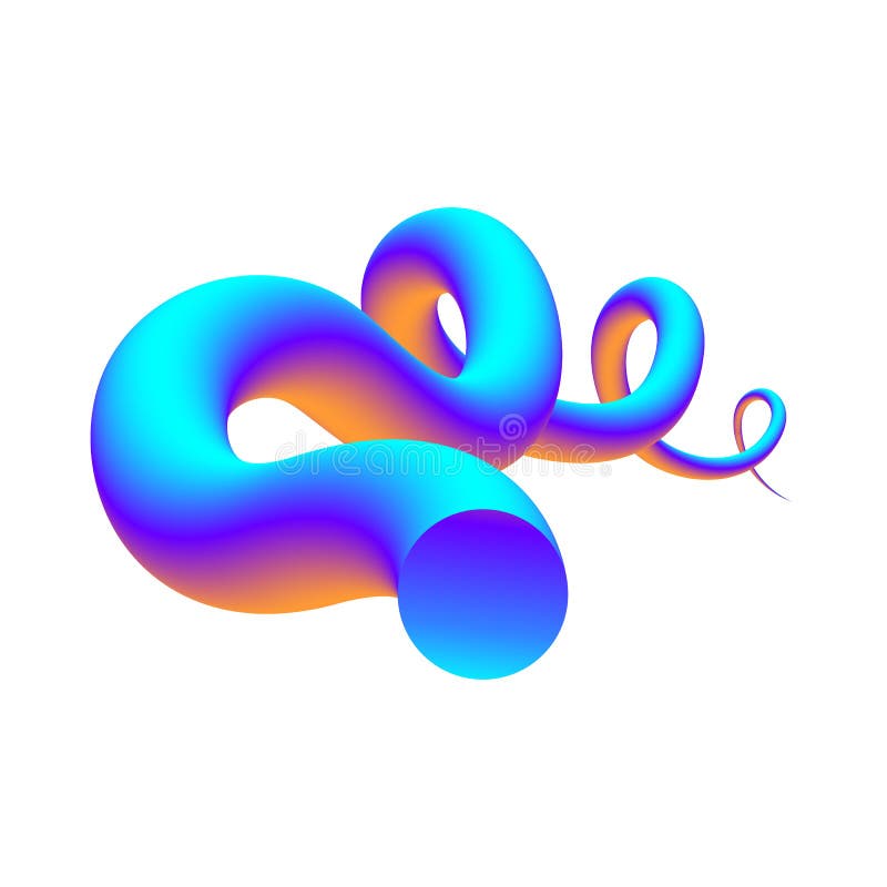 Colorful Curve Blend Shape. Swirling Gradient Flow. Vector. Stock ...