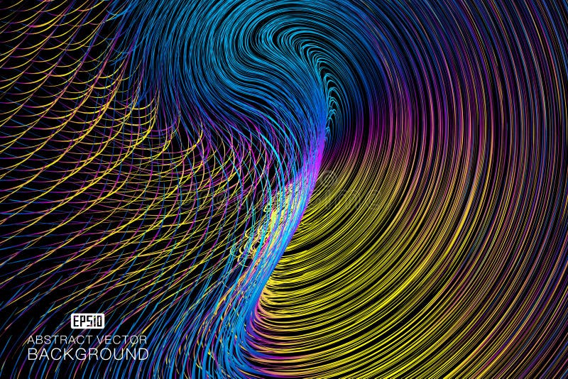 Colorful Curve Composition Glowing Spiral Abstract Texture Pattern ...