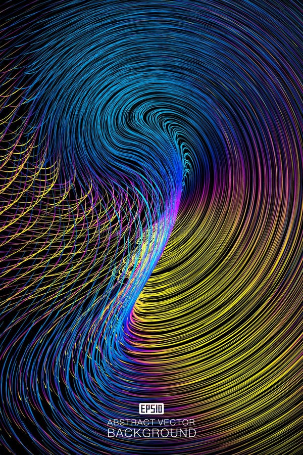 Colorful Curve Composition Glowing Spiral Abstract Texture Pattern ...