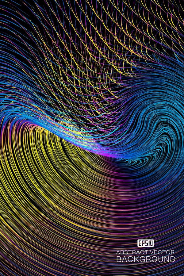 Colorful Curve Composition Glowing Spiral Abstract Texture Pattern ...