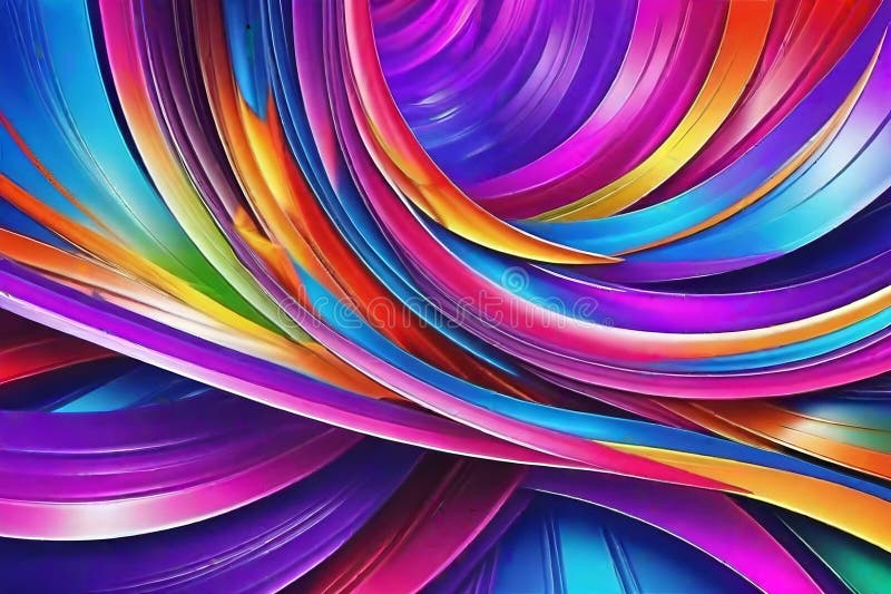 Colorful Curve Line Abstract Design Artwork Background Stock ...