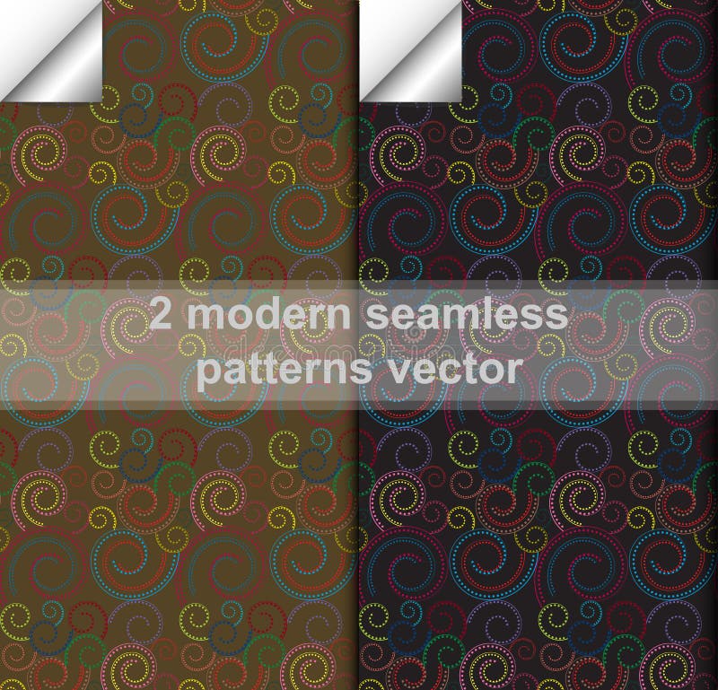 Colorful Curve Modern Seamless Patterns Abstract Background Stock ...