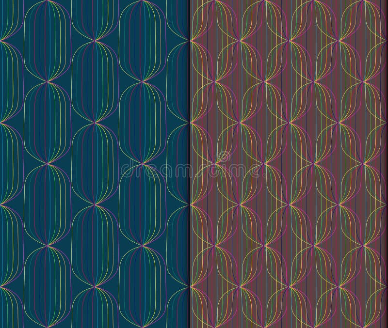 Colorful Curve Modern Seamless Patterns Abstract Background Stock ...
