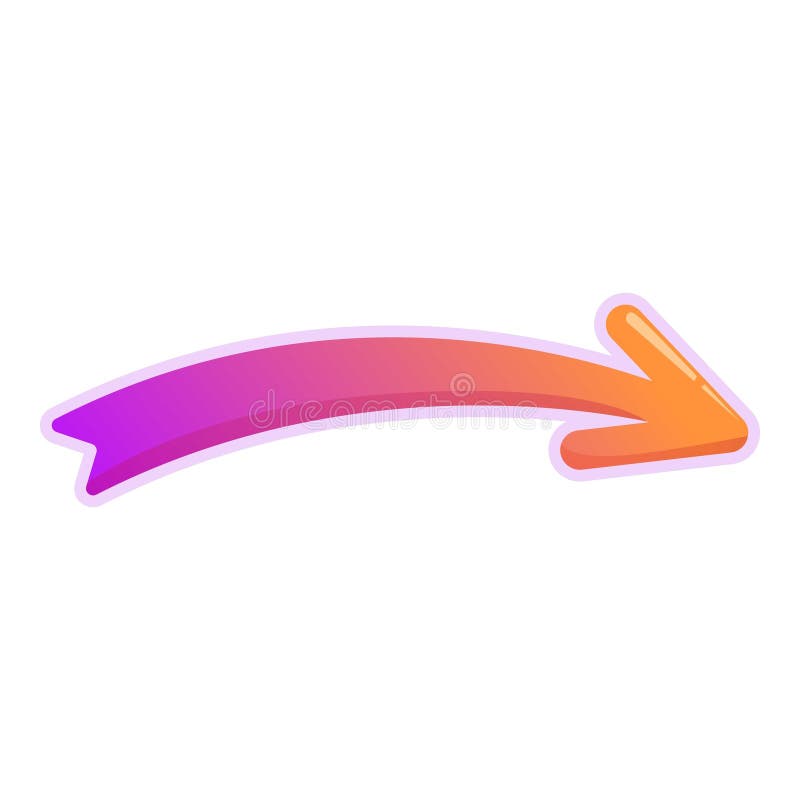 Colorful Curved Arrow Pointing Left with Gradient Stock Illustration ...