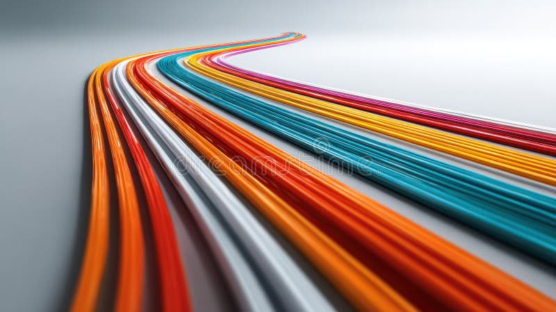 Colorful Curved Cable Path stock image. Image of modern - 395115827