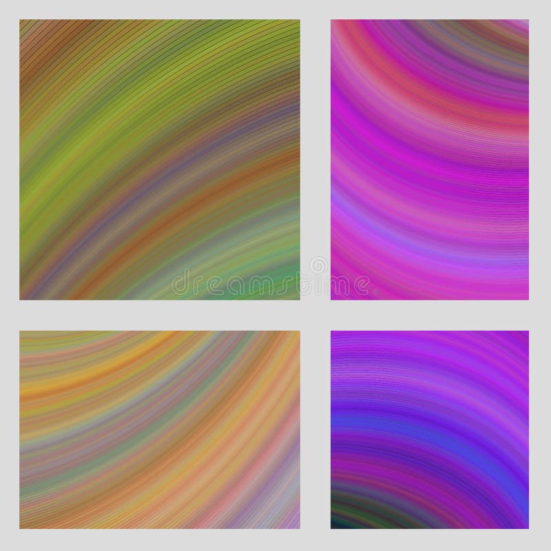 Colorful Curved Digital Art Page Background Set Stock Vector ...