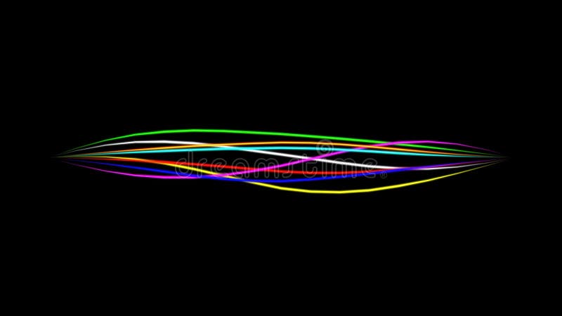 Colorful Curved Rays with Plain Black Background Stock Illustration ...