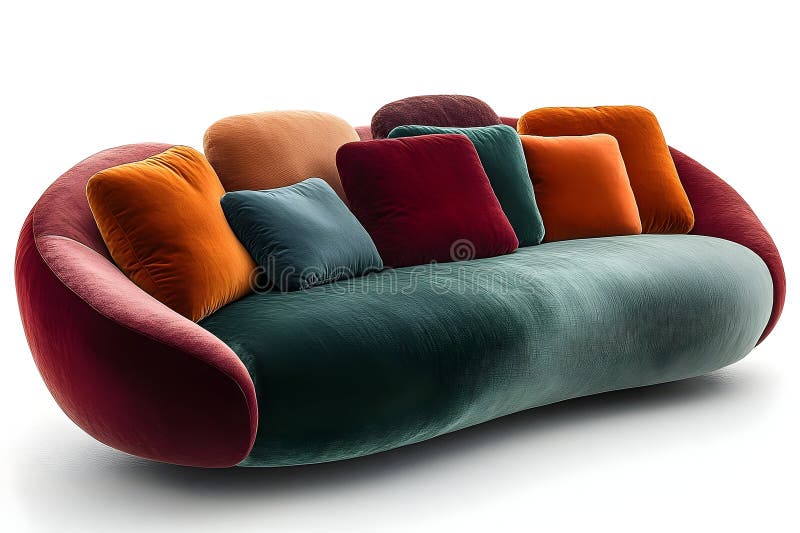 Modern Velvet Sofa Design stock illustration. Illustration of unique ...