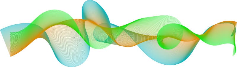 Colorful Curved Waves Graphic Design Element Isolated with Transparent ...