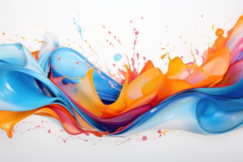 Colorful Curved Waves. Liquid Flow Wave on White Background Stock Photo ...