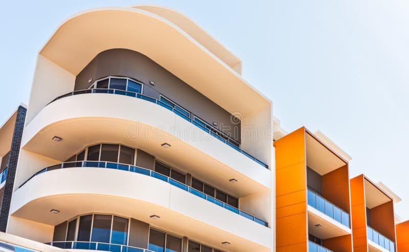 Colorful and Curvy Building Stock Photo - Image of color, condos: 72722354