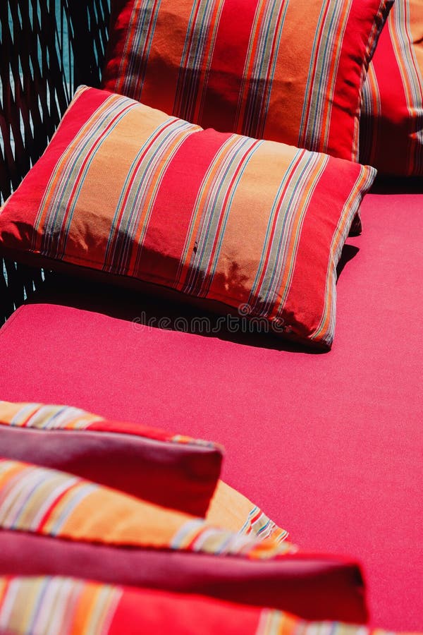 Colorful Cushion in Sofa stock photo. Image of couch - 202332908