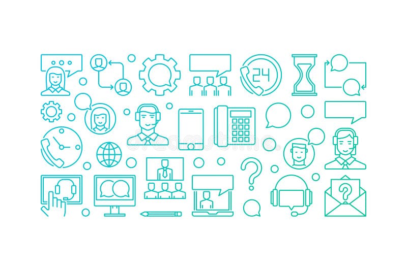 Colorful Customer Care Icon. Stock Vector - Illustration of isolated ...