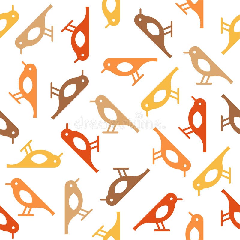 Colorful Cute Bird Seamless Pattern, Fall Theme Stock Vector ...