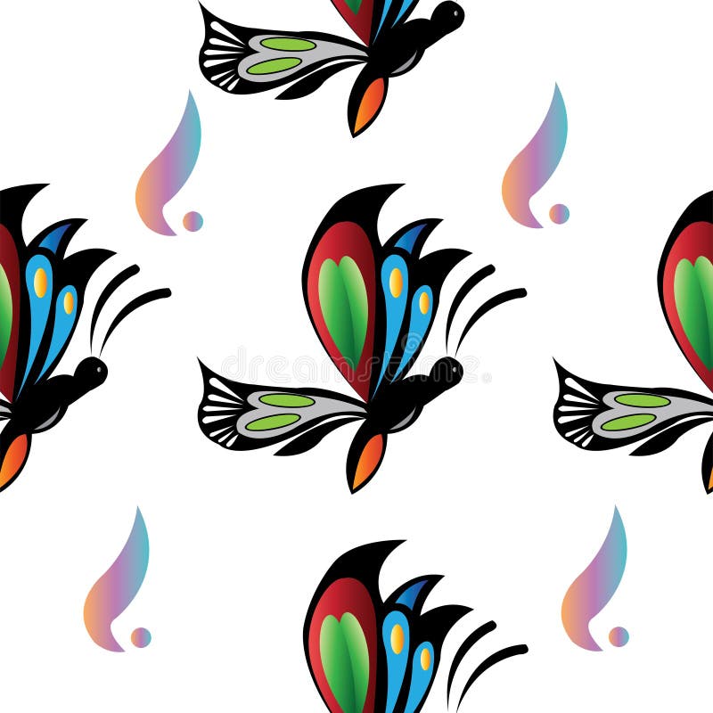 Colorful Cute Cartoon Butterfly Pattern. for Cloth, Wrapping, Textiles ...