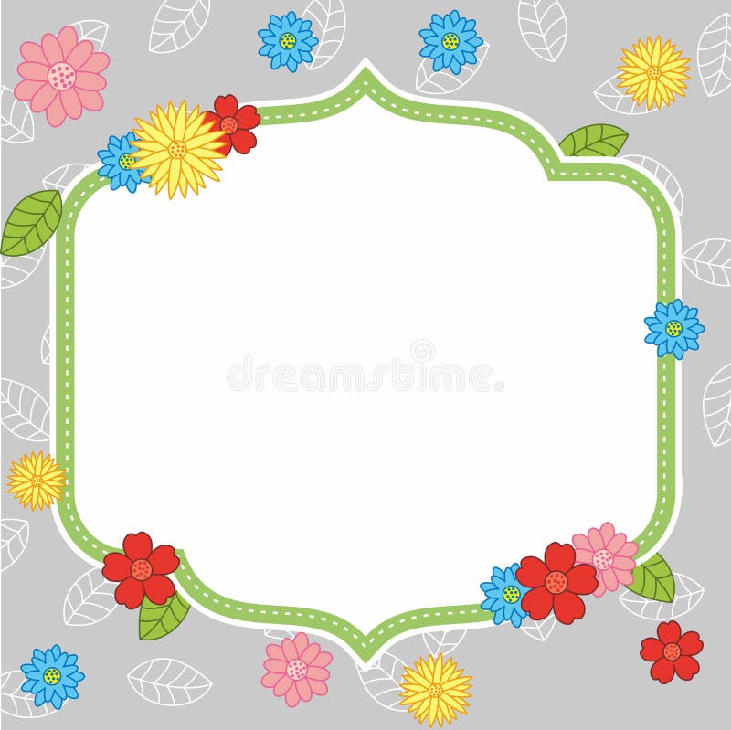 Blank Colorful Cute Flower Frame Design Background Stock Vector ...