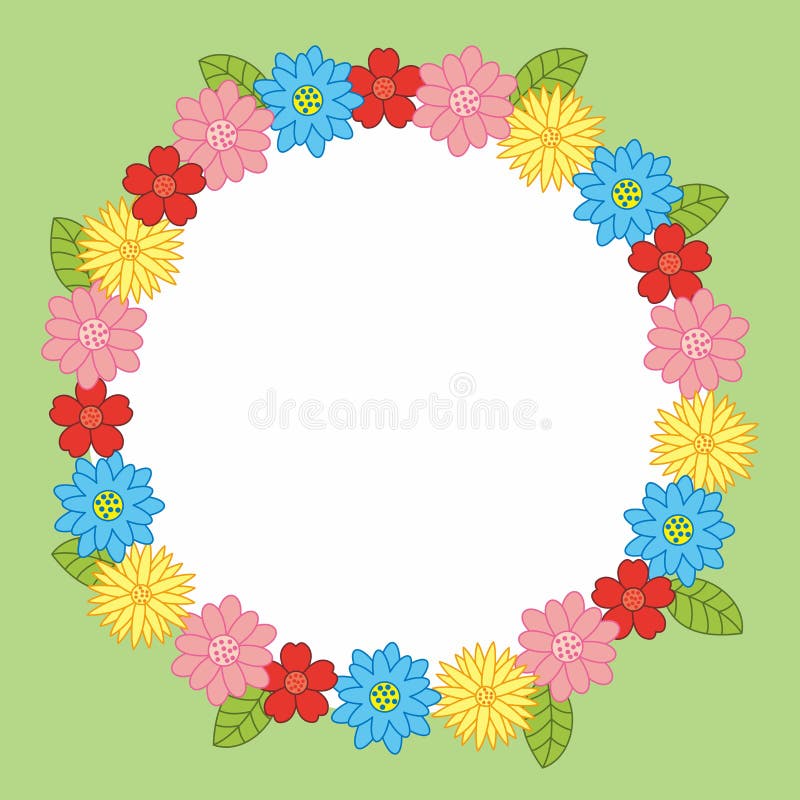 Blank Colorful Cute Flower Frame Design Background Stock Vector ...