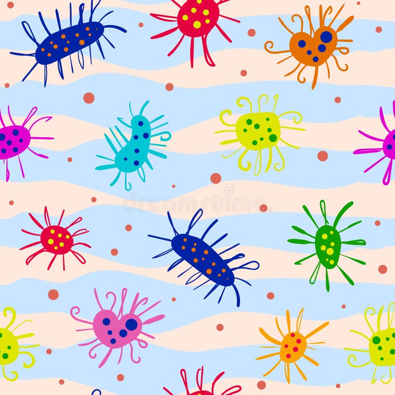 Seamless Pattern with Abstract Germs. Stock Vector - Illustration of ...