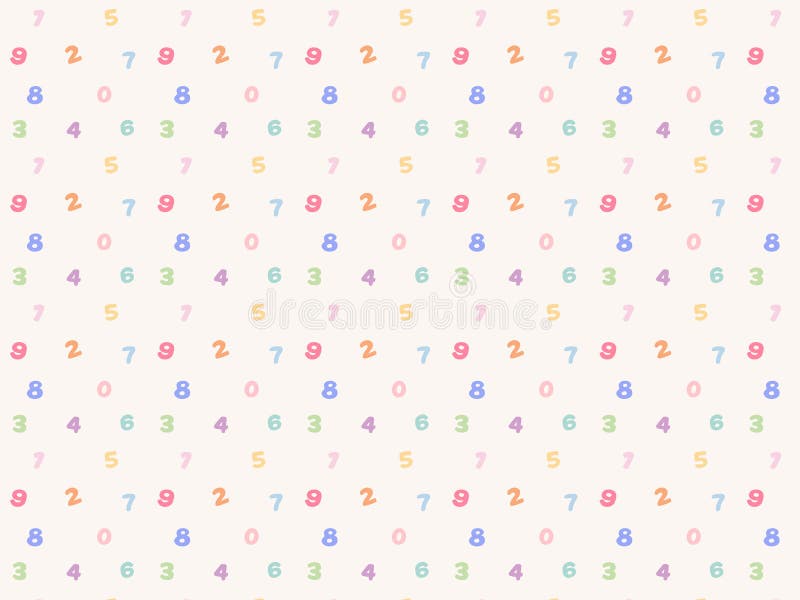Colorful and Cute Number Pattern from 1 To 9 Arranged in a Random Way ...