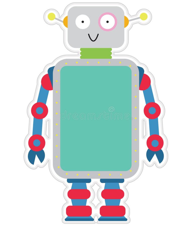 Colorful Cute Smiling Robot Stock Vector - Illustration of cartoon ...