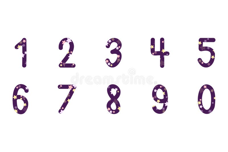 Colorful Cute Star Number for Decorating or Printing for Cards or ...