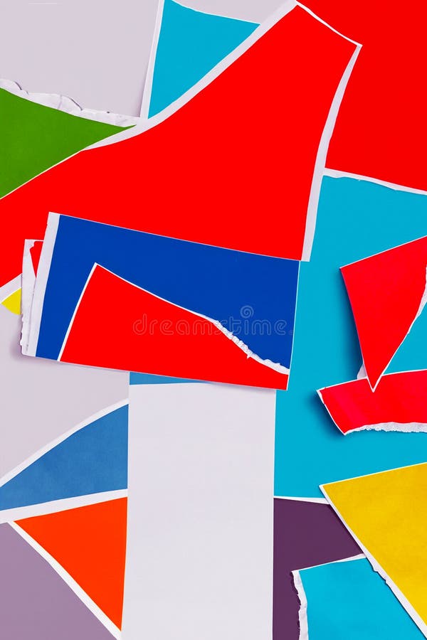 Colorful Cutted Papers Collage Composition Stock Illustration ...