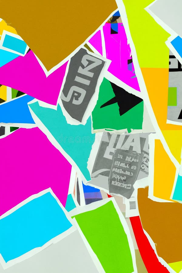 Colorful Cutted Papers Collage Composition Stock Illustration ...