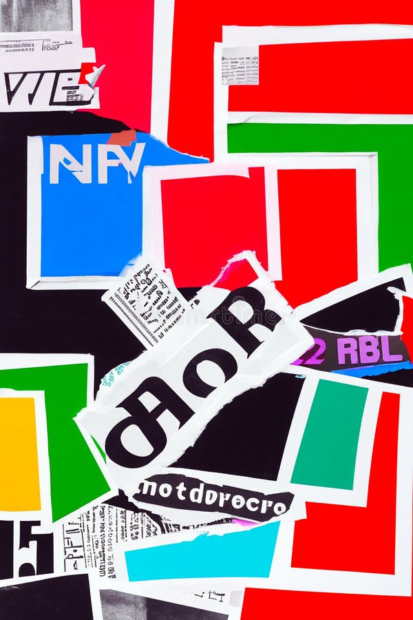 Colorful Cutted Papers Collage Composition Stock Illustration ...