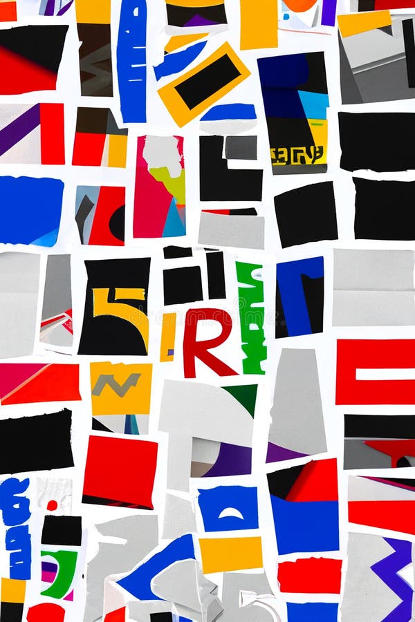 Colorful Cutted Papers Collage Composition Stock Illustration ...