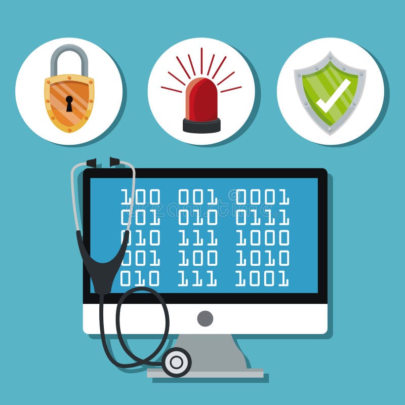 Colorful Cyber Security System Design Stock Vector - Illustration of ...