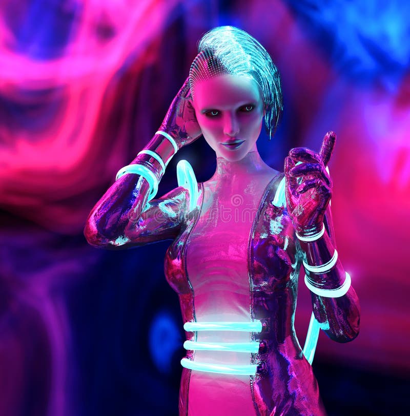 Colorful Cyborg stock illustration. Illustration of colourful - 246543364