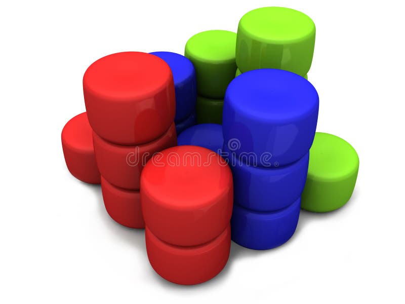 Colorful Cylinder Stack stock illustration. Illustration of colours ...