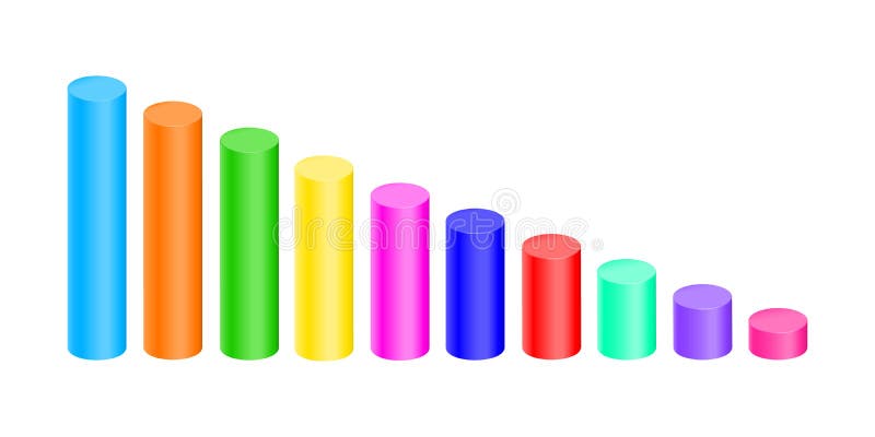 Colorful Cylinders. Bar Graph, Column Chart Elements for Finance ...
