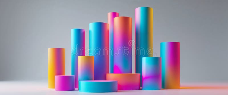 Colorful Cylindrical Shapes Abstract Design. Stock Image - Image of ...