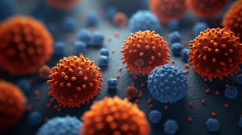 Colorful 3d Abstract Pathogen Model for Medical Education and Research ...