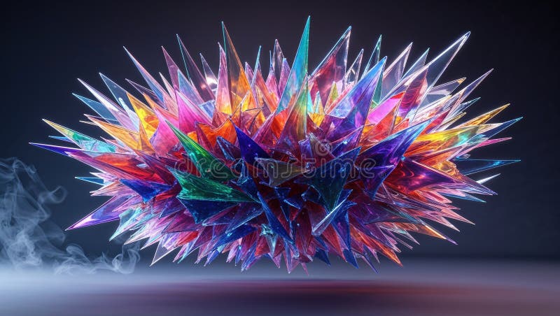 Colorful 3D Abstract Shapes Burst Forth Against a Dark Backdrop ...